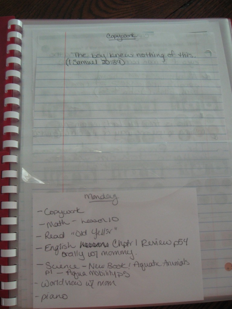 Our Homeschool Assignment Binder