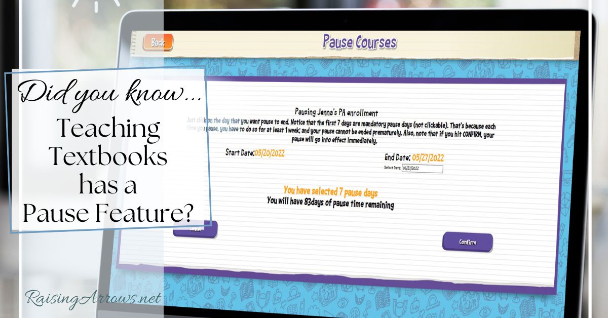 How We Use the Teaching Textbooks Pause Feature